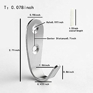 Hooks for Wall Mounted Hanging Heavy Duty Wall Hooks,Stainless Steel Hooks for Coats,Towels Fit for Bathroom Kitchen4sets