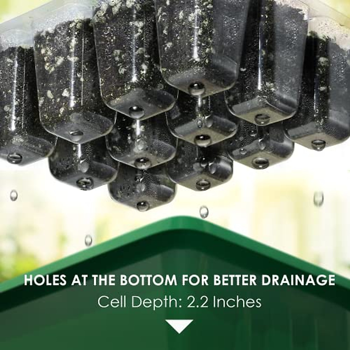 Moptrek ioGem Seed Starter Kit, Green 120 Cells Seed Starter Tray with Multiple Garden Tools, Transparent Seed Starter with Adjustable Ventilation Dial for Various Flowers, Herbs, Fruits Seeds