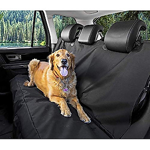 BarksBar Original Pet Seat Cover for Cars - Black, WaterProof & Hammock Convertible (Standard, Black)