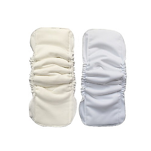 Vlokup Baby Waterproof Cloth Diaper Inserts 5 Layer with Gussets, 12 Pack, for Newborn Toddler Kids, Nature Bamboo Cotton Nappy Liner for Pocket Diaper, Reusable Washable Absorbent with Wet Bag