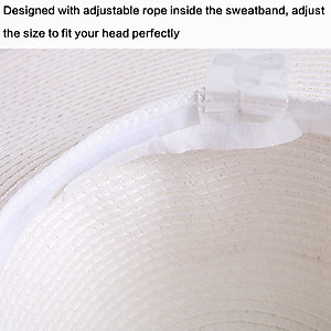 Wide Brim Sun Hat Womens - White Sun Hat Ladies Hat Women Straw Floppy Hat Beach