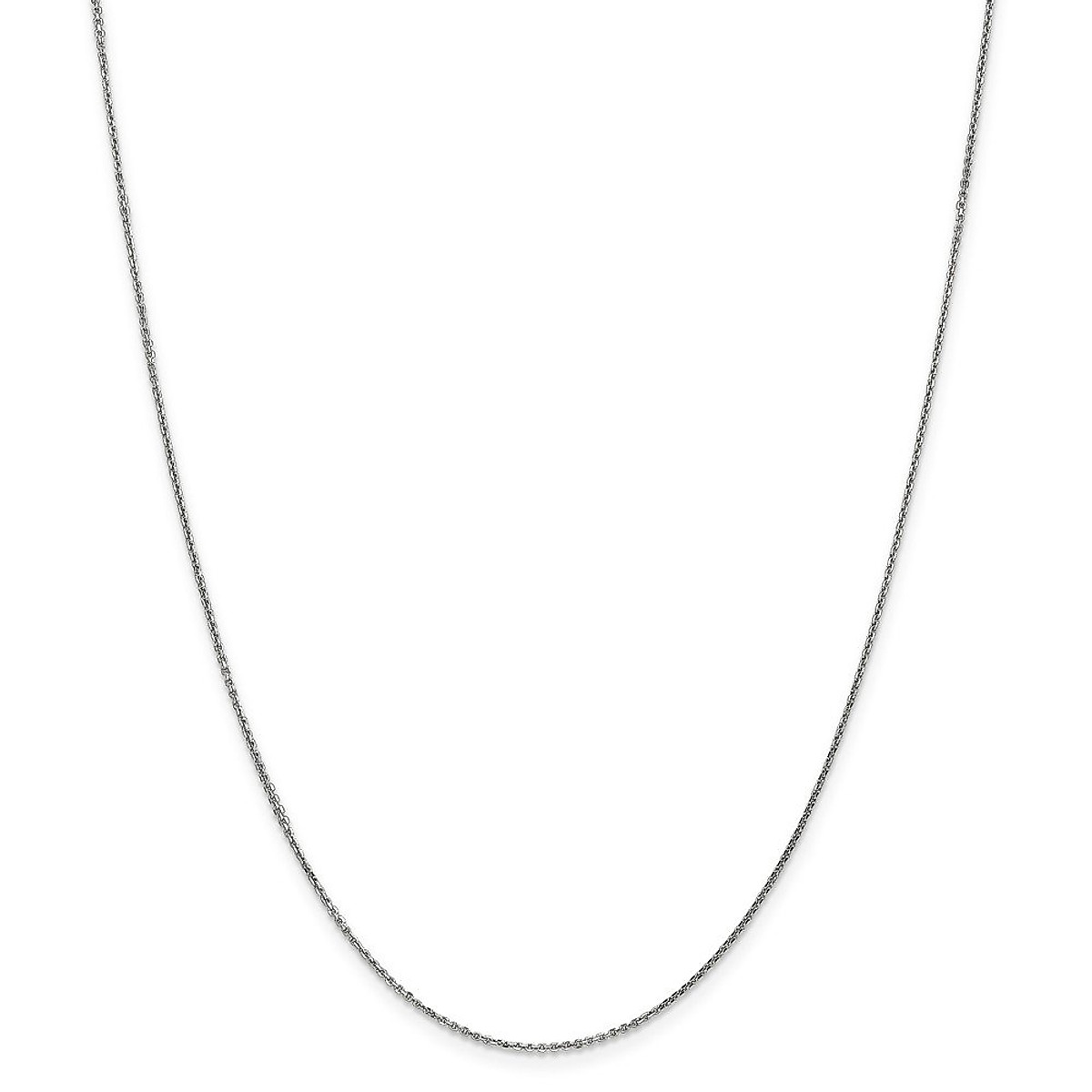 The Black Bow 0.95mm, 14k White Gold, Diamond Cut Cable Chain Necklace, 20 Inch