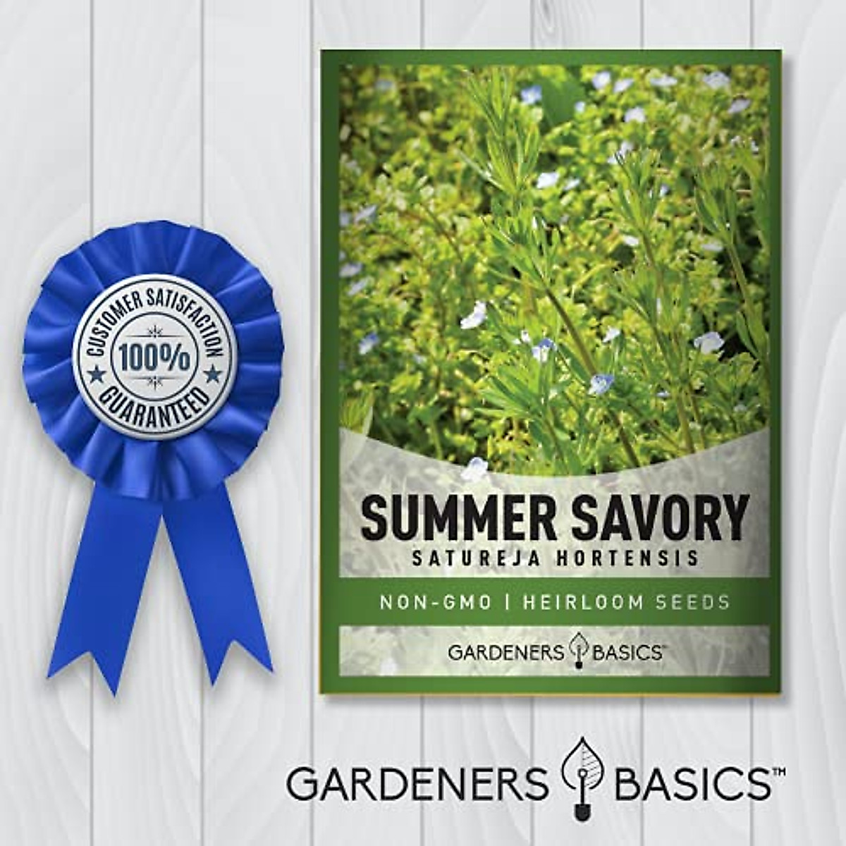 Summer Savory Seeds for Planting is A Heirloom, Non-GMO Herb Variety- Satureja Hortensis Herb Seeds Great for Indoor, Outdoor, Hydroponic Gardening by Gardeners Basics
