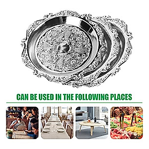jojofuny 6pcs Food Dish Dishes Tray Snack Plate Home Trays Plates Silver Platter for Serving Appetizers Fruits Inch Supplies Mini Round Metal Candy Snacks Dessert Organizer Nut Appetizer