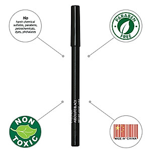 Shimarz Black Eyeliner Pencil for Women with Sensitive Eyes, Hypoallergenic, Smudgeproof Cats Eyes Results, 0.3 oz (Pack of 1)