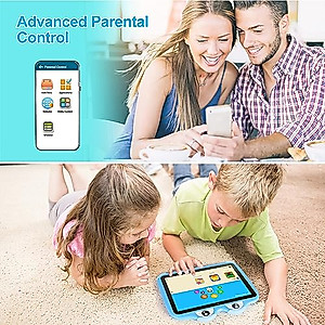 Kids Tablet 10.1 Inches Tablet for Kids, Android 11 64GB Tablets for Kids with Case, Google Play, YouTube, Dual Camera, WiFi, Bluetooth, Apps Pre-Installed, Education, Parent Control (Blue)