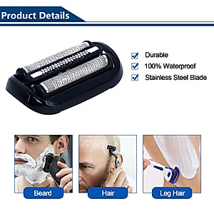 53B Shaver Head Replacement Compatible with Braun 5 Series 6 Series Shavers, Electric Shaver Head Replacement Foil and Cutter for 5020s, 5018s, 5050cs, 6020s, 50-R1000s