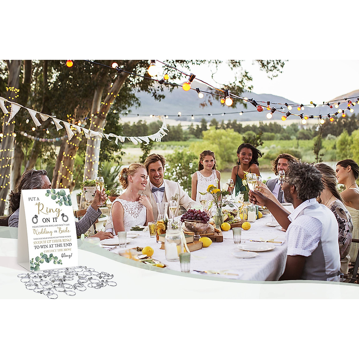 Put a Ring On It,Don't Say Bride or Wedding Game,Bridal Shower Games 50 Guests,Greenery Eucalyptus Bridal Shower,Engagement Party,Bachelorette Decorations for Party,Bridal Shower Favors-L1