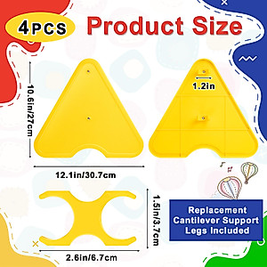 Threehoney 4 Pcs Replacement Cantilever Support Legs with 8 Pcs Claw Clamps Plastic Support Feet for Room Dividers Classroom Day Care Preschool, Yellow
