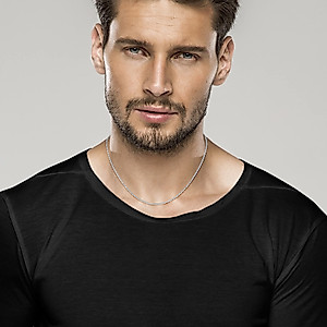 Miabella Italian 925 Sterling Silver Solid 2mm Round Box Chain Necklace for Women Men, Made in Italy (sterling silver, Length 18 Inches (women's average length))