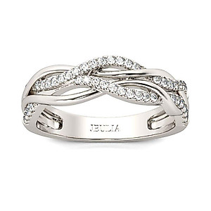 Jeulia 4PC Asscher Cut Sterling Silver Ring Set Cubic Zirconia CZ Engagement Anniversary Eternity Promise Wedding Band Ring Set with Jewelry Box (Silver, 7.5)