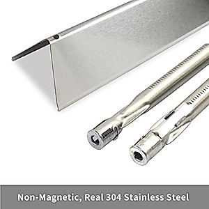 BTCDR 3 Pack Spirit Grill Replacement Parts for Weber Spirit 15.3 Inch 7635 Flavorizer Bars and 69785 Burner Weber Spirit I & II 200 with Front Control, Spirit E210, E220, S210, S220