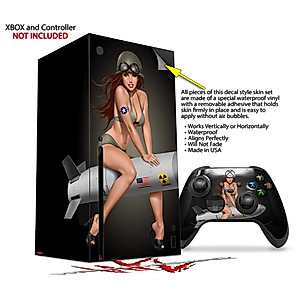 WraptorSkinz Skin Decal Vinyl Wrap compatible with the XBOX Series X Console and Controller - Missle Army Pinup Girl (GAMING CONSOLE NOT INCLUDED)