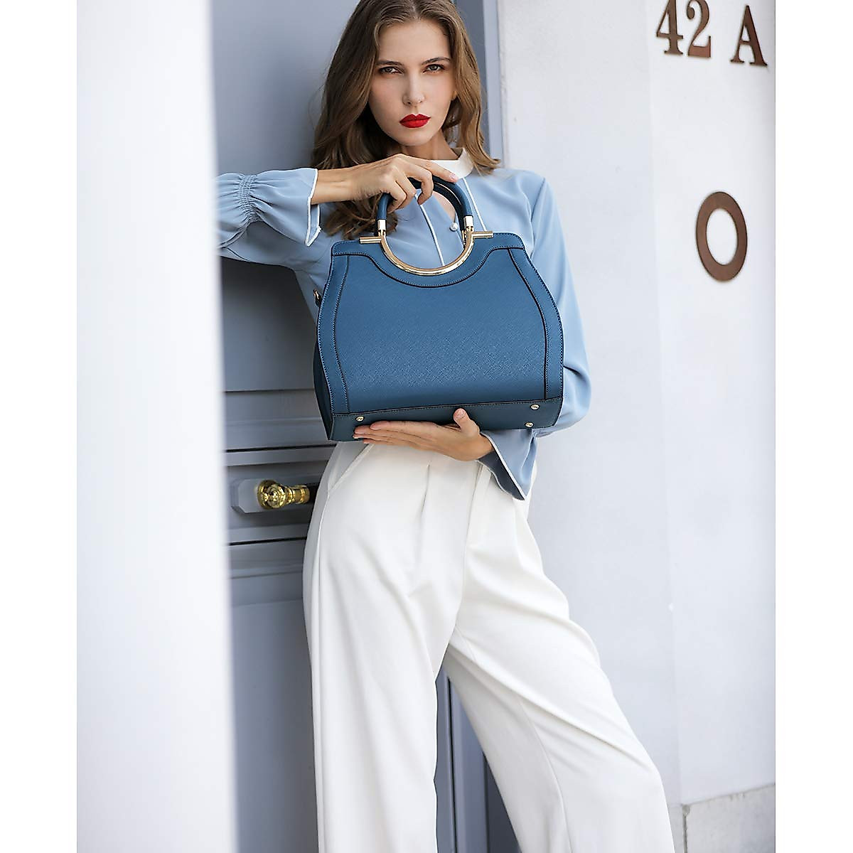 LJOSEIND Women’s Handbags Designer Purses Satchel Totes Structured Shoulder Bags