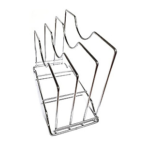 LENITH Cutting Board Rack Chopping Board Organizer Stand Holder Kitchen Countertop Pots Pan Lids Rack Organizer (Medium_Silver Color)