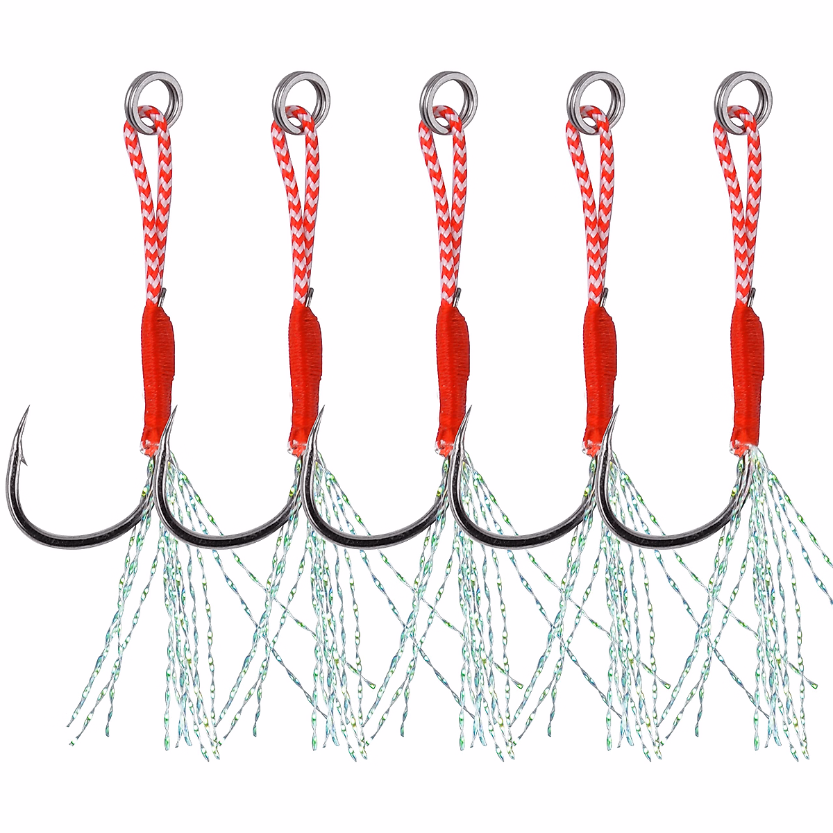 Assist Hooks Saltwater for Jigging,35pcs Micro Jigging Assist Hooks Slow Pitch Jigs Single Assist Fishing Hooks Dancing Stinger Jigging Hooks for Vertical Jigging Lures