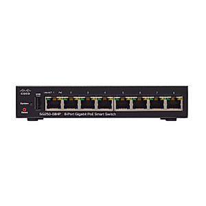 Cisco SG250-08HP Smart Switch | 8 Gigabit Ethernet (GbE) Ports | 45W PoE | Limited Lifetime Protection (SG250-08HP-K9-NA)
