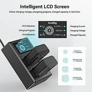 SmallRig NP-FW50 Battery Charger Set for Sony NP-FW50 Battery, Double Slot NP-FW50 Charger for Sony ZV-E10, A6000, A6500, A6300, A6400, A7, A7 II, A7R II, A7S II, A7S, A7R, RX10, 1030mAh - 3818