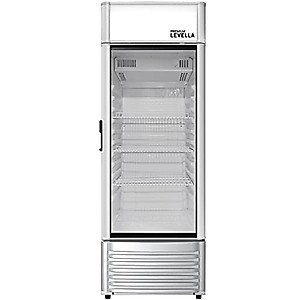 PremiumLevella PRF65DX Single Glass Door Merchandiser Refrigerator -Beverage Display Cooler-6.5 cu ft-Silver