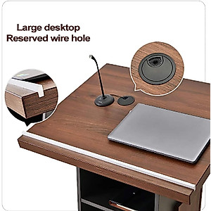 Podium Stand Luxury Lecterns Mobile Wooden Podium Inclined Floor Lectern with Locking Wheels Reception Desk 60 * 70 * 118cm Podium Stand Has Many uses