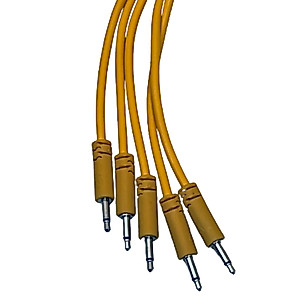 Starving Students Music Supplies Luigis Modular Supply Spaghetti Eurorack Patch Cables - Package of 5 Gold/Orange Cables, 12 (30 cm)