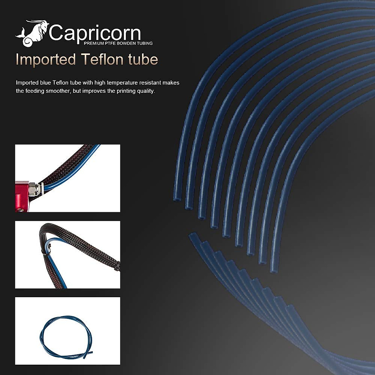 Creality Capricorn Bowden PTFE Tubing 1M XS Series 1.75MM Filament with Pneumatic Fittings &2 Blue Collet Clips &Nozzles&Tube Cutter for Ender 3 V2/ Ender 3/ Ender 3 Pro/Ender 5/ CR-10/10S 3D Printer