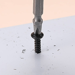 #8 x 3/4" Sheet Metal Screws 100Pcs 410 Stainless Steel Pan Head Tek Screws Fast Self Tapping Screws Black Oxide by SG TZH