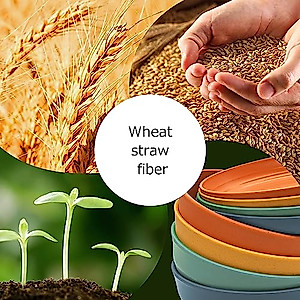 Yemyep Wheat straw Dinnerware sets, Unbreakable Lightweight Bowls and Plates, Reusable, Microwave&Dishwasher Safe, BPA Free, Plastic Salad Bowls and Plates for Kitchen, Soup, Camping (Multi)