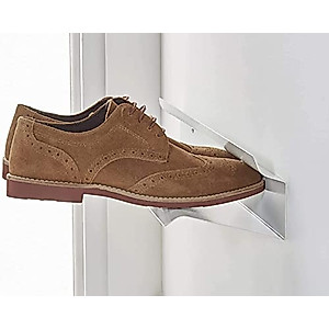 j-me Horizontal Shoe Rack – Wall Mounted Shoe Rack Organizer Keeps Shoes, Boots, Sneakers & Heels Off The Floor. A Modern Shoe Organizer For Your Entryway or Closet. (White - 28 inches)