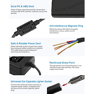 ALITOVE AC to DC Converter 12V 5A 60W 100-240V to 12V Car Cigarette Lighter Socket AC/DC Power Adapter Power Supply for Car Vacuum Cleaner Car Fan Car MP3 Other Car Devices Under 60W