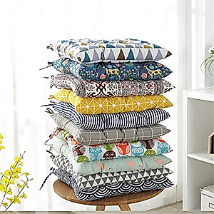 ETULLE Set of 2 Laced Chair Cushions, Dining Chair Padding, Added Quilted Chair Cushions for Kitchen and Office Chairs, Patio, Garden, Indoor, Outdoor