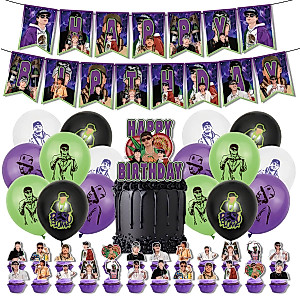 Birthday Party Supplies For peso pluma, Party Decorations Included Birthday banner, Cake Topper, Cupcake Topper, Balloon.