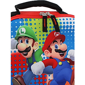 Super Mario Bros Boy's Girl's Soft Insulated School Lunch Box (One Size, Blue)
