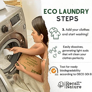 Laundry Detergent Sheets Eco Friendly - Plastic Free Strips 60 Loads (Unscented)