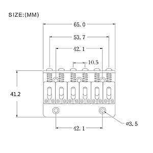 MAXCHEER 65MM Metal Fixed Hardtail Saddle Bridge Top Load Guitar Tailpiece For 6 string electric guitar or strat guitar (Black)