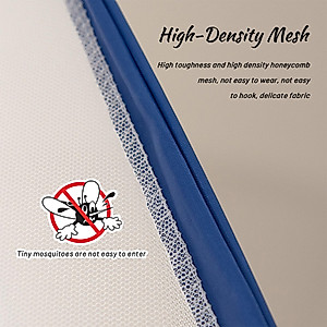 Lanpet Mosquito Net for Beds, Pop-up Tent Mosquito Netting with Net Bottom, Bed Tent for Indoor and Outdoor Use, Camping Tent,Insect Screen(Twin Queen King Size,Gray/Blue)