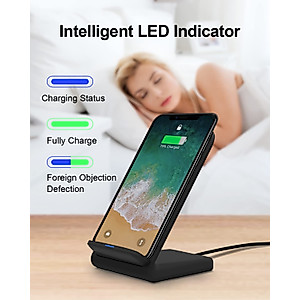 Fast Wireless Charger, Trummul Upgraded 10W Wireless Charging Stand Compatible with iPhone 13 12 11 Pro XR XS 8 Plus Galaxy S22 S21 S10 Note 20 10 Google LG and Other Wireless Charging Phones