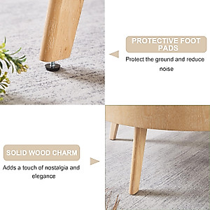 Gexpusm 2-Piece Solid Wood Coffee Table Set, Rustic Round Farmhouse End Tables for Living Room, 31x31x16 in, Light Brown