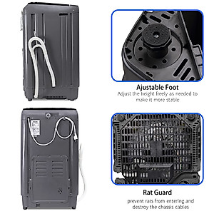 Anukis Fully Automatic Portable Washing Machine, 13 lbs Capacity Compact Laundry Washer with Drain Pump 10 Wash Program & 8 Water Levels for Apartment, Dorm, RV, Grey