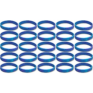 25 Suicide Teal and Purple Silicone Awareness Bracelets - Medical Grade Silicone - Latex and Toxin Free (25 Bracelets)