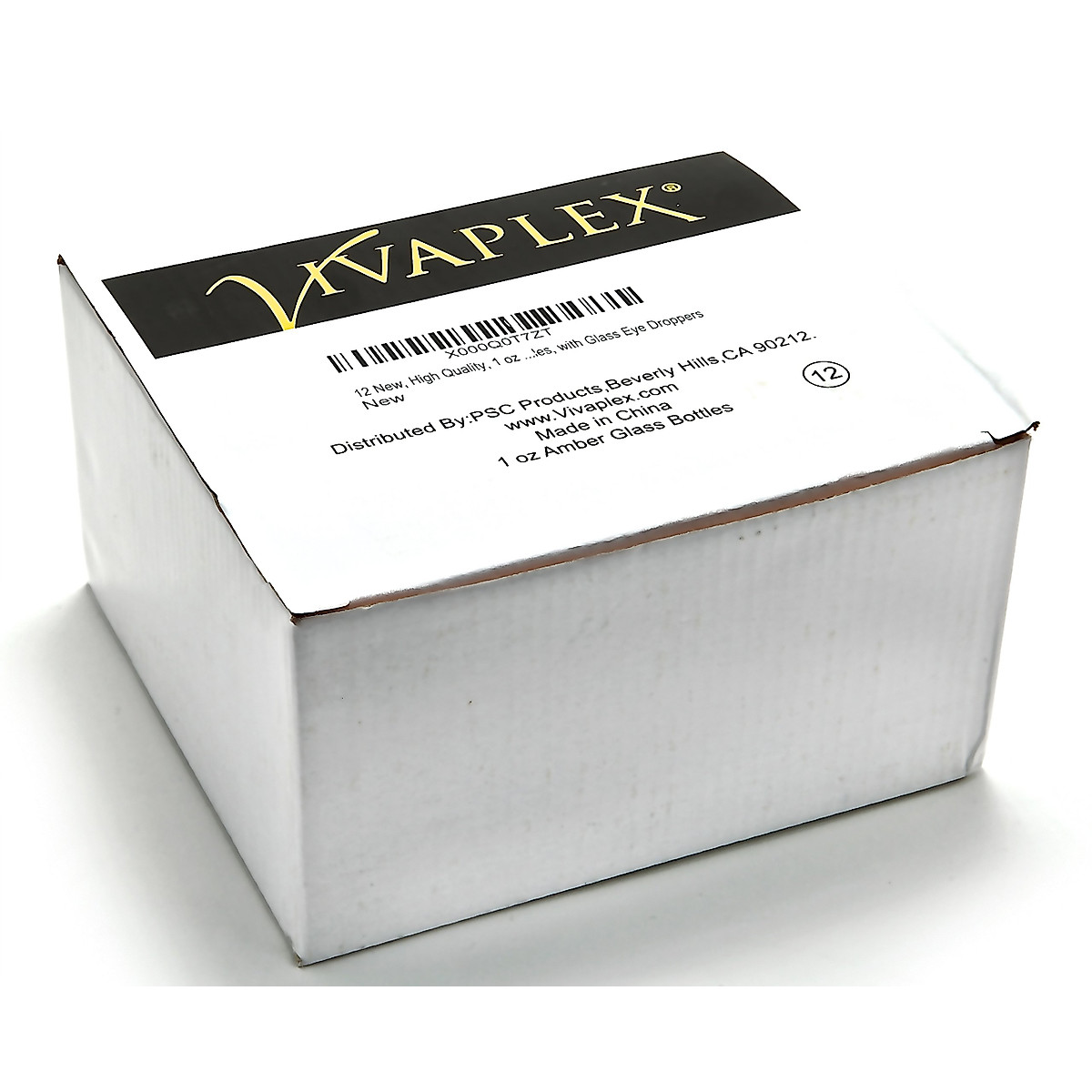 12, Amber, 1 oz Glass Bottles, with Glass Eye Droppers