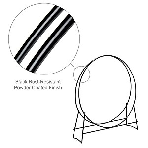 Uniflame, W-1889, Black Finish 48 in. Diameter Tubular Firewood Log Hoop Rack