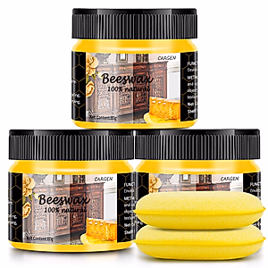 CARGEN 3 PCS Wood Seasoning Beewax Natural Beewax Traditional Wood Wax Multipurpose Beeswax Furniture Polish for Wood Polish Furniture Care