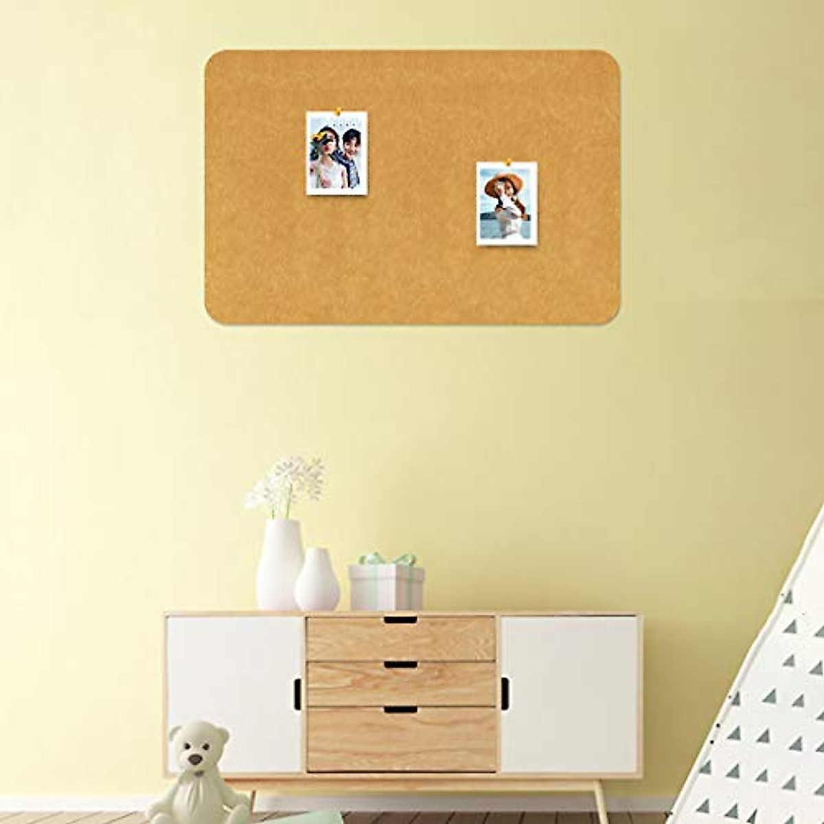 23.6 15.7 Cork Board Photo Wall, Suitable for Kindergarten Background Decoration, Color Felt Board Room Decoration