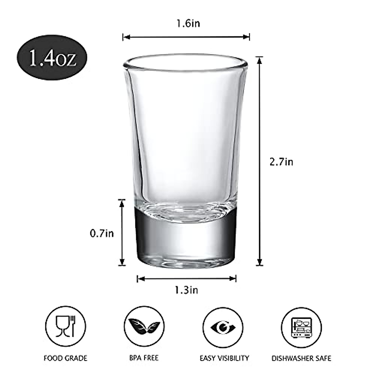 Crazystorey 40 Pack Heavy Base Shot Glasses, 1.4oz Whiskey Shot Glass Set Small Glass Cups for Liqueur Spirits Bar Party Favor Housewarming Gift