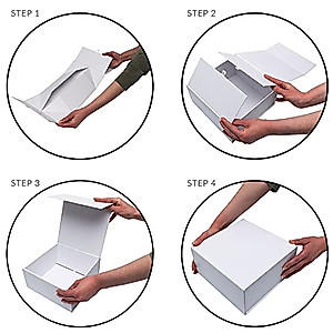 White Boxes for Gifts - 1 Pack Magnetic Closure Luxury Collapsible Gift Box with Lid, Small Cardboard Box for Gift Wrapping, Holidays, Birthdays, Weddings, Bridesmaids, Small Businesses - 6x6x3