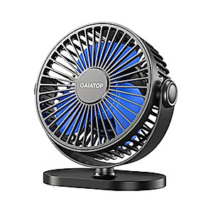 Gaiatop Small Desk Fan Baterry Operated, 360°Rotation Rechargeable Portable Fan 3 Speed Strong Airflow, 5.5 Inch USB Quiet Table Fan for Home, Office, Bedroom, Camping (Black)