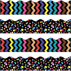 Bright Color Border Trim, 80ft Bulletin Board Borders, Poster Board Decorating Supplies, Decoration Strips for Bulletin Board Trim, Teacher Student use for Classroom Decor (2 Set)