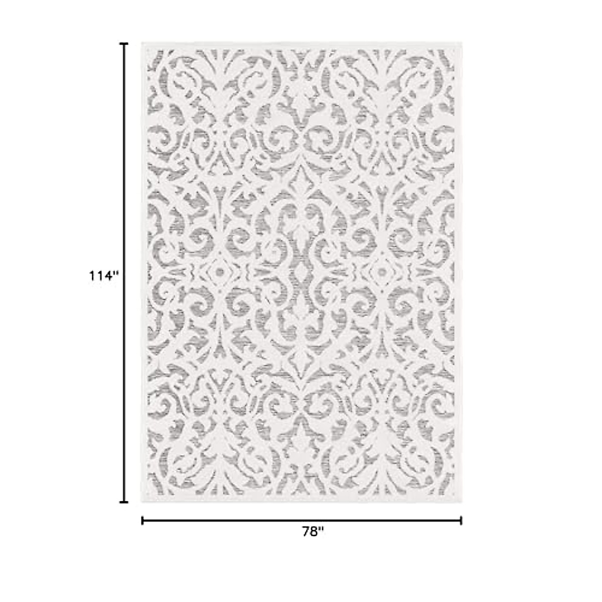 My Texas House by Orian Lady Bird Area Rug, 6'6" x 9'6", Natural Gray