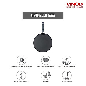 Vinod MT30 Nonstick Flat Multi Tawa 30 cm, 12-Inch